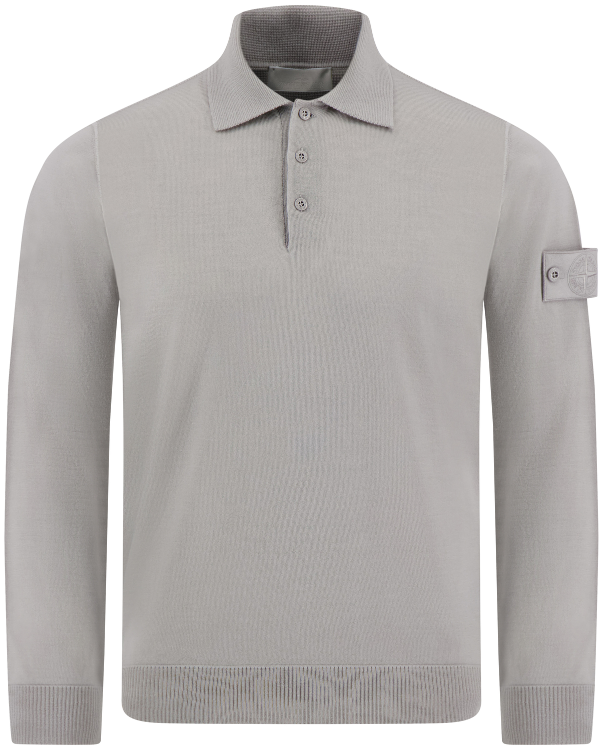 Stone Island polo lange mouw Grijs polo lm kopen | Hans voortman